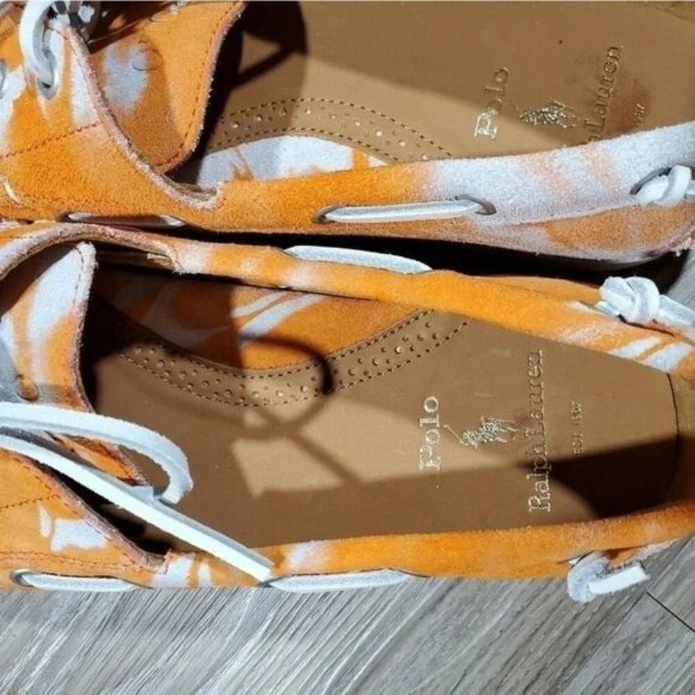 Polo Ralph Lauren | Shoes | Polo Ralph Lauren Boat Shoes Orange Tiedye ...